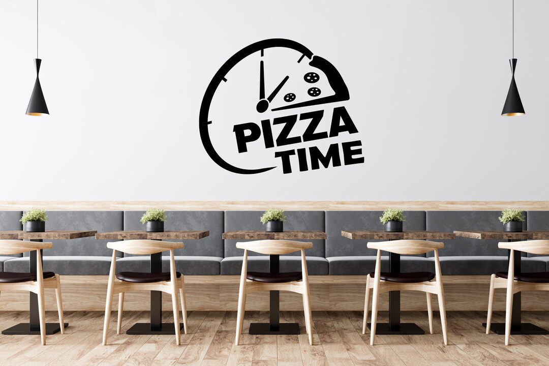 Pizza Time Wall Decal,pizza Wall Decal,pizza Shop Wall Art,pizza ...