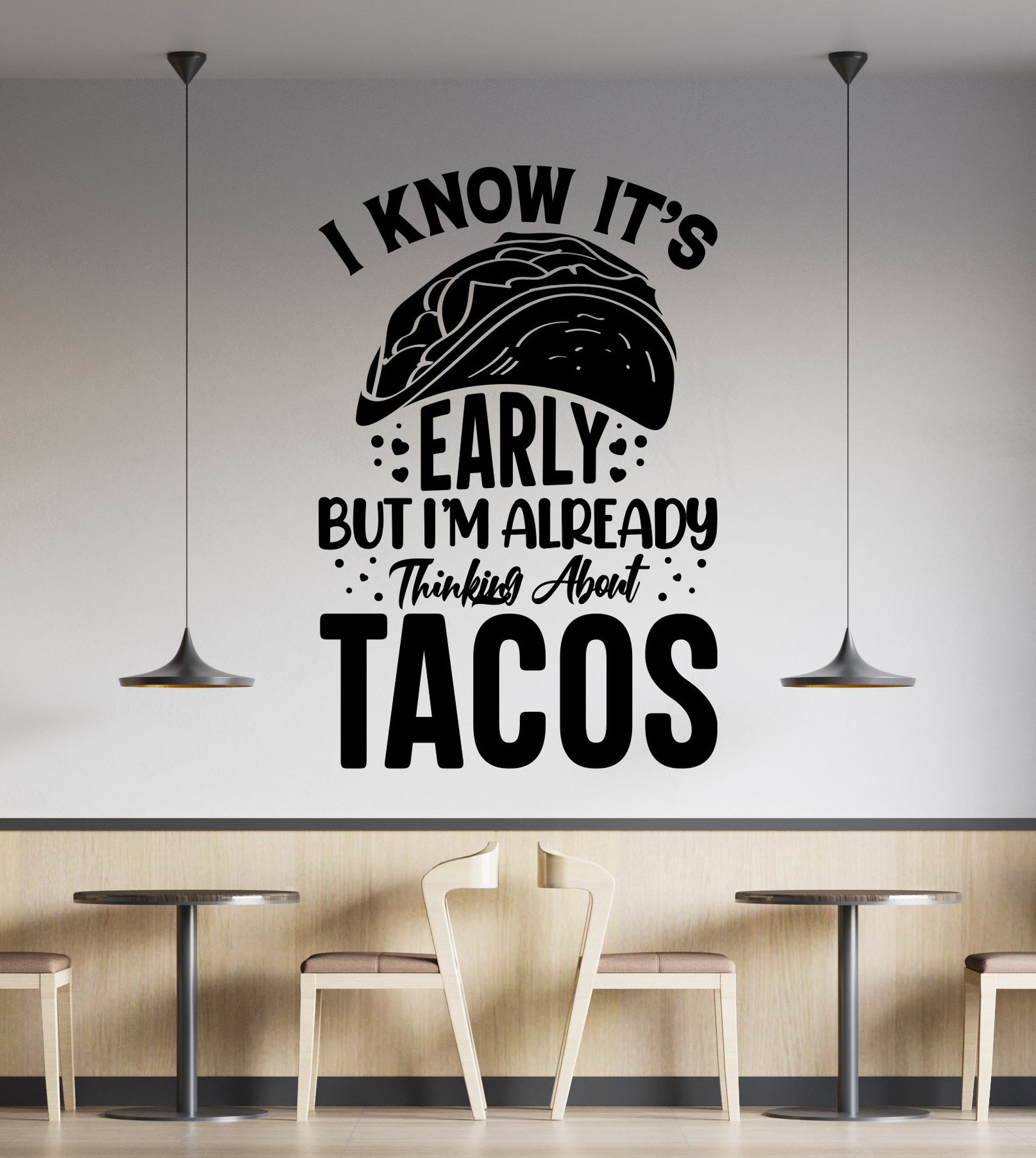 Tacos Wall Decal Tacos Wall Sticker Tacos Wall Art Fast Food - Etsy