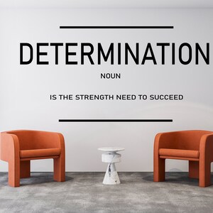 Determination Decal Motivation Quotes Decal Office Wall Sticker Office ...