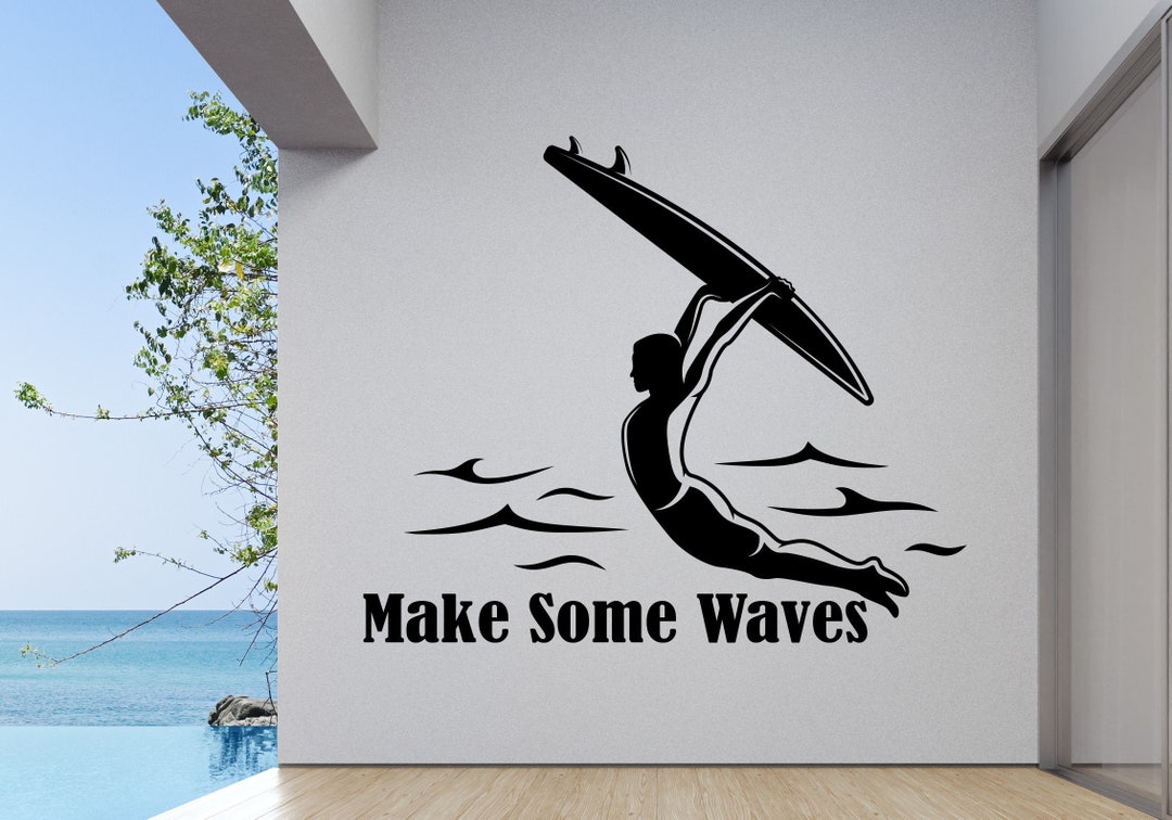 Surfing Wall Decal,surfing Wall Art,chatch the Waves,extreme Surfing ...