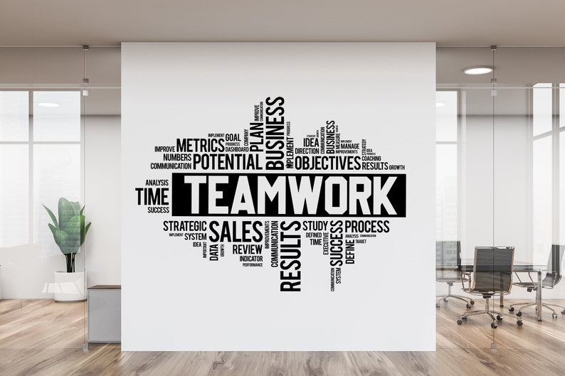 Teamwork Wall Decaloffice Wall Artteamwork Quote Wall - Etsy