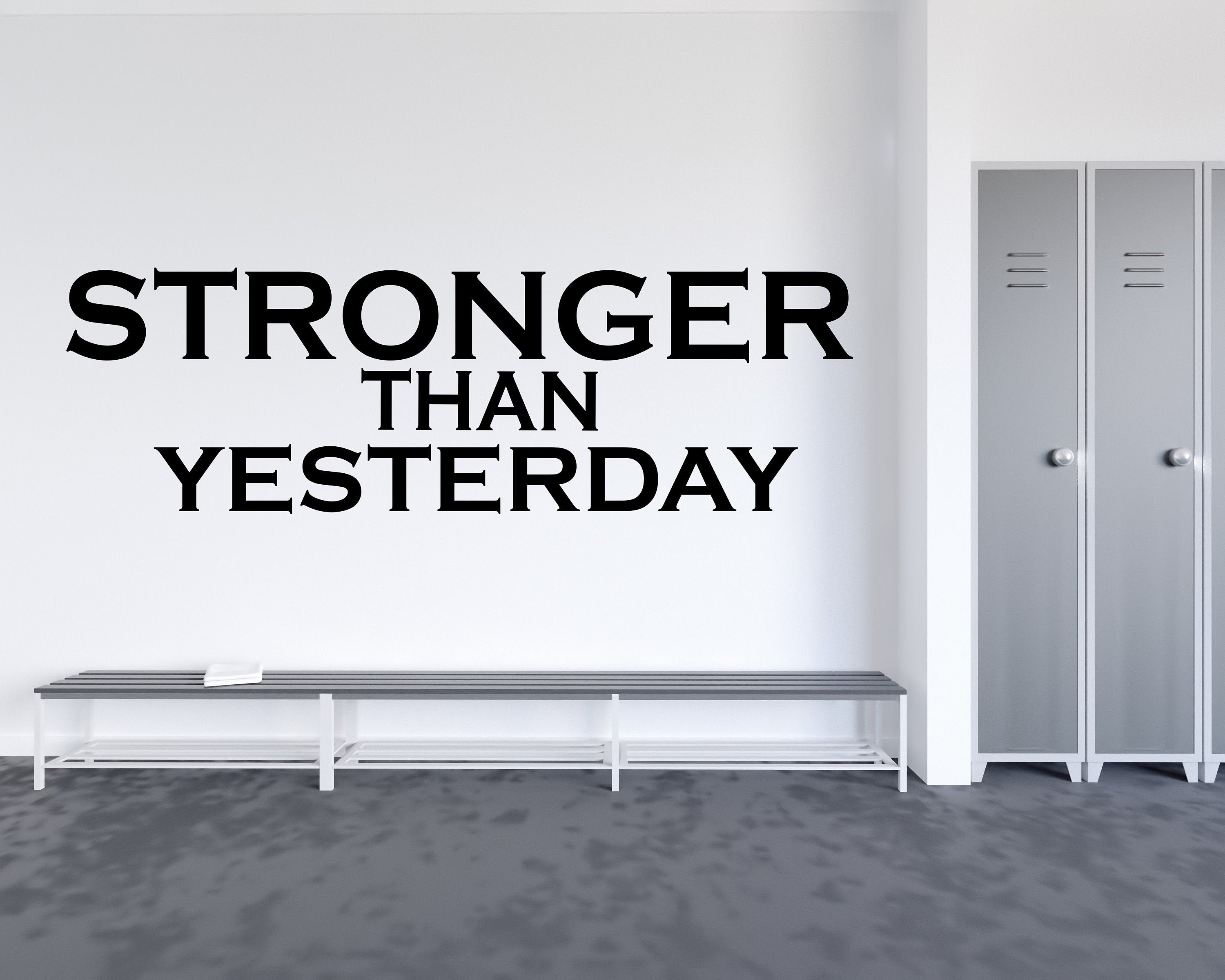 Fitness Quotes-stronger Than Yesterday Quotes - Workout Power- Art ...