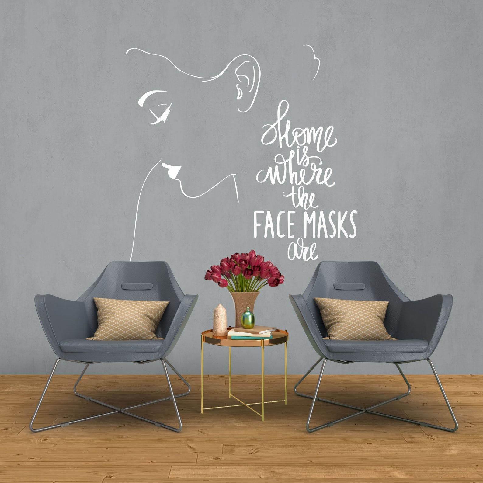 Face Masks Wall Decalspa Center Wall Artspa Center - Etsy