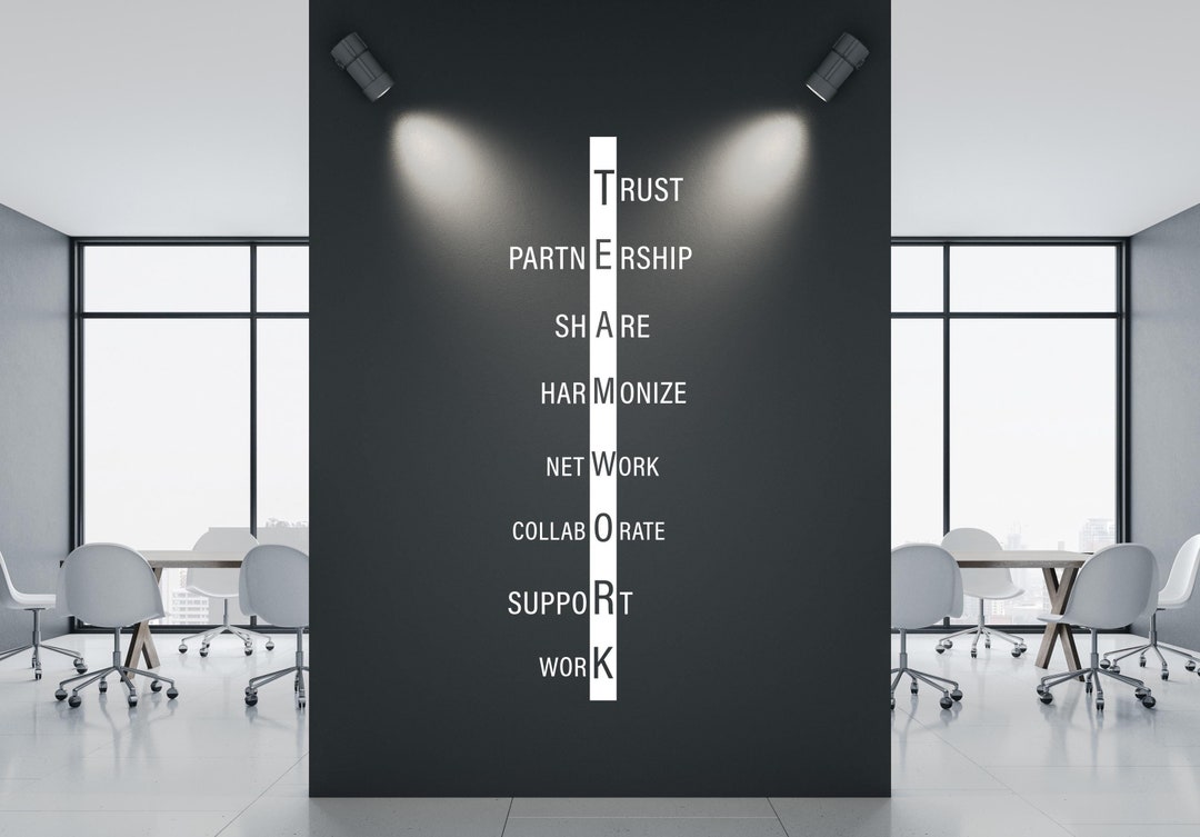 Teamwork Office Wall Decal Motivation Quotes Decal Office Wall Sticker ...
