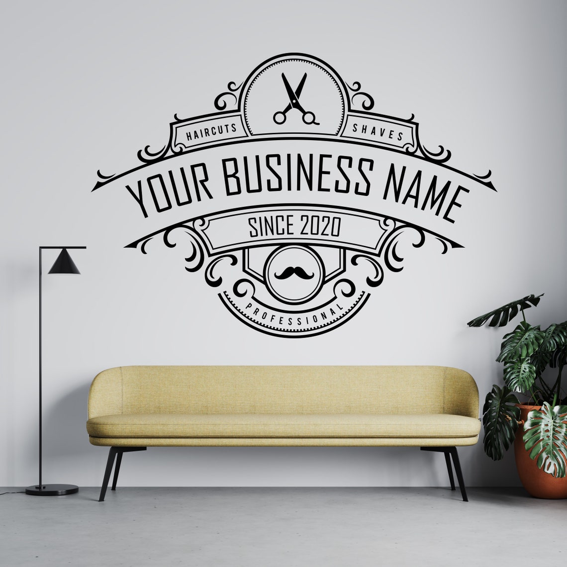 Barber Shop Wall Decal Hair Salon Wall Art Barber Shop Wall Etsy