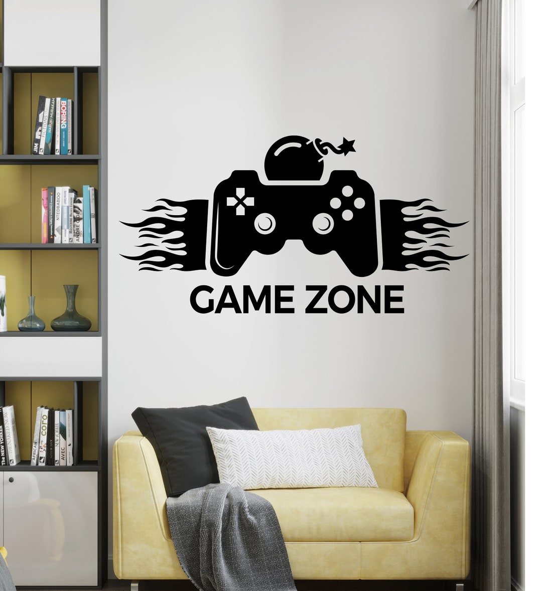 Game Zone Wall Decal,game Wall Art,best Gamer Wall Sticker,vinyl Letter ...