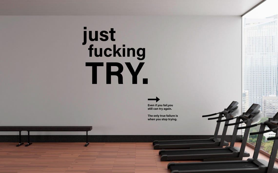 GYM Motivational Quote Wall Decal,gym Wall Art,fitness Wall Quotes ...
