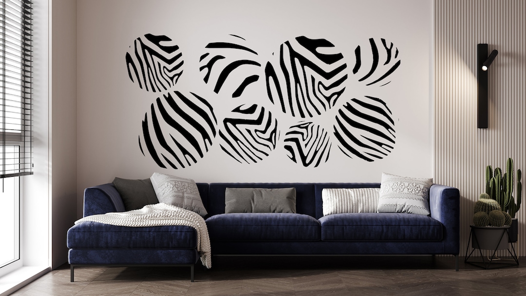 Zebra Wall Decal Zebra Wall Sticker Zebra Wall Sticker Zebra Home Decor ...