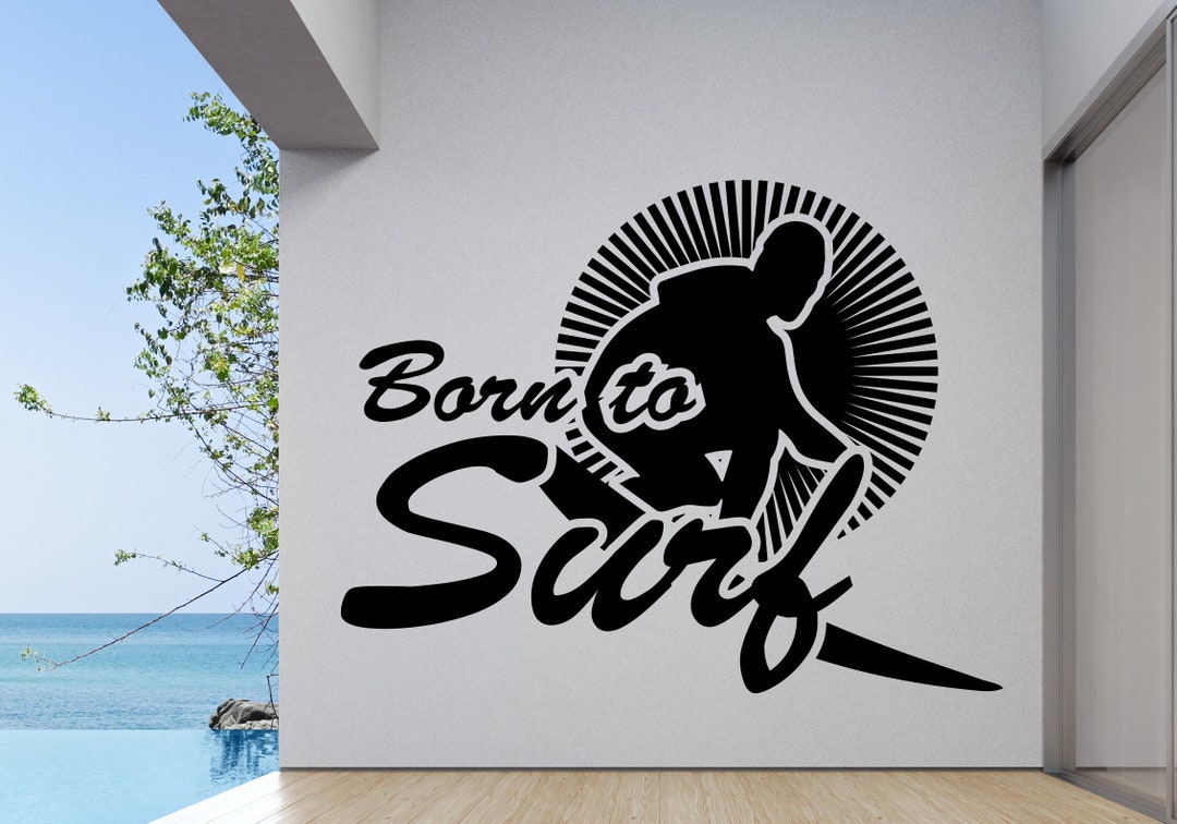 Surfing Wall Decal,surfing Wall Art,chatch the Waves,extreme Surfing ...