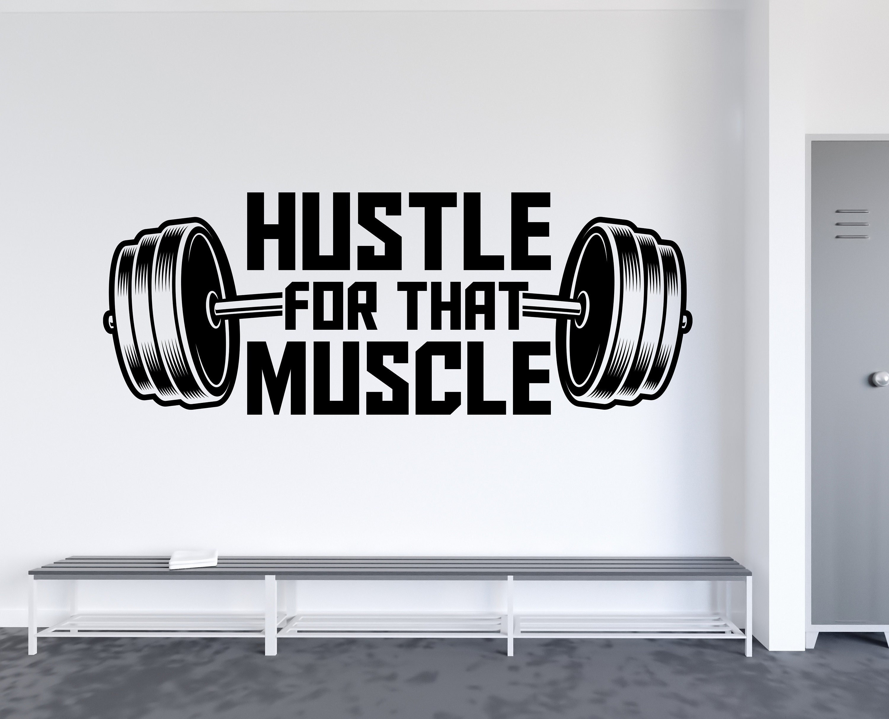 Hustle for That Muscle Wall Decal Fitness Wall Decal Fitness - Etsy