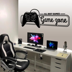 Game Zone Wall Decal,game Wall Art,best Gamer Wall Sticker,vinyl Letter ...