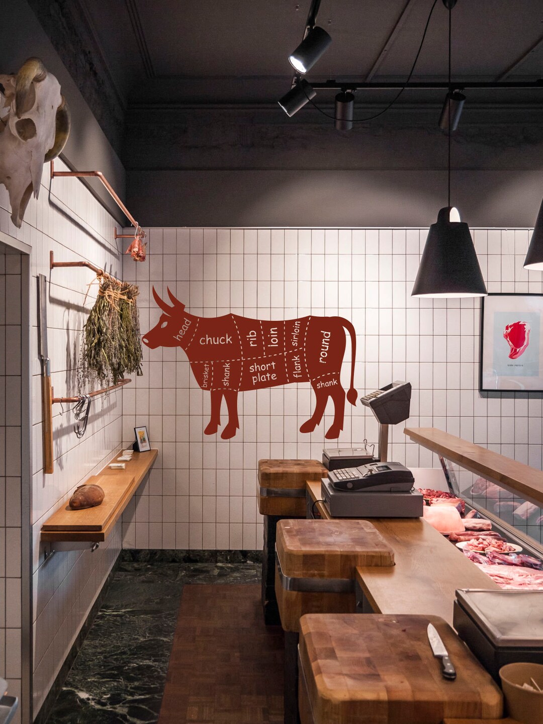 Meat Parts Wall Decal Meat Wall Decal Meat Wall Sticker Meat Wall Art ...