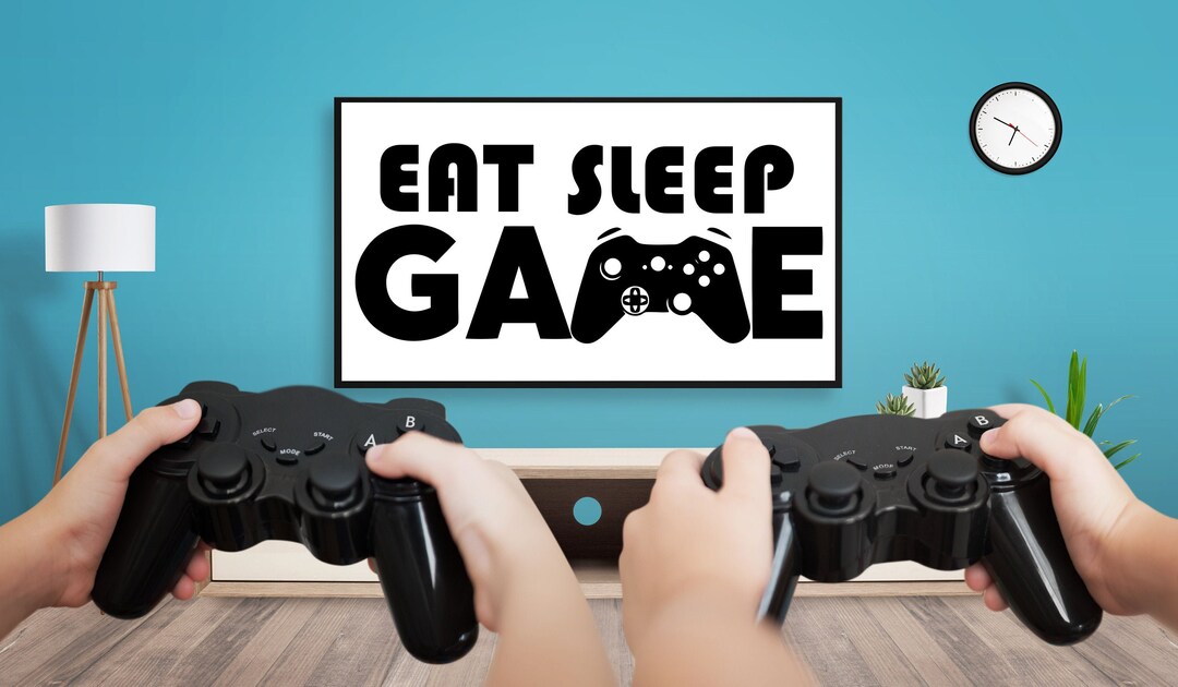 Eat Sleep Game Wall Decal,game Wall Art, Gamer Wall Sticker,vinyl ...