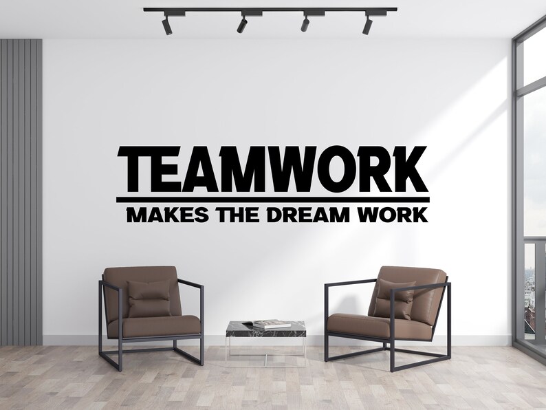 Makes the Dream Work ,office Wall Art,teamwork Wall Decal,vinyl Letter ...