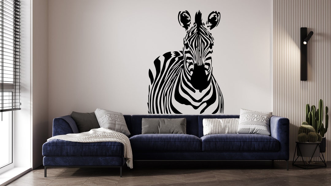 Zebra Wall Decal Zebra Wall Sticker Zebra Wall Sticker Zebra Home Decor ...