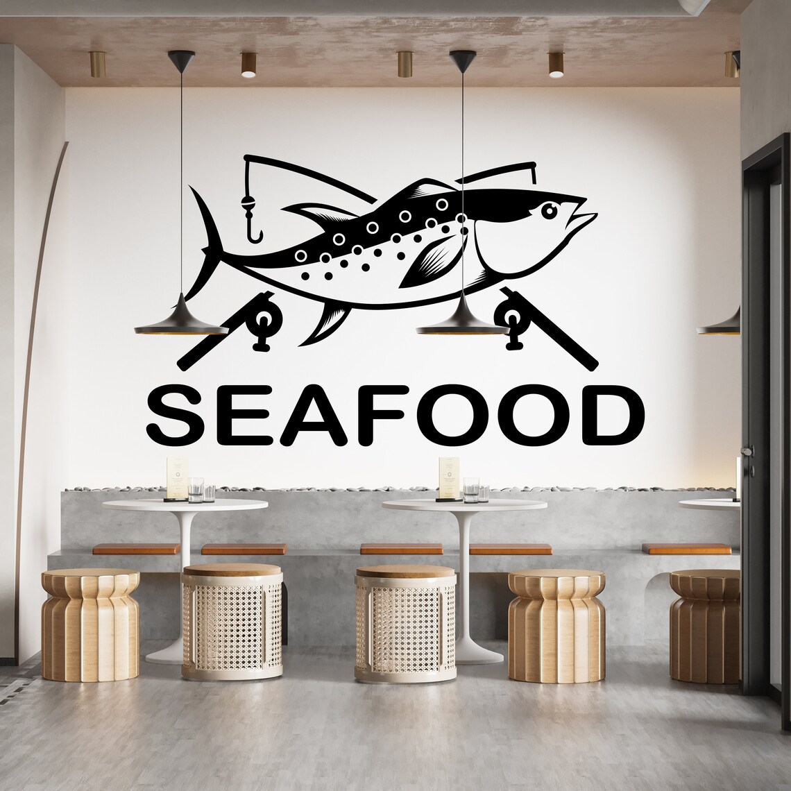 Fish Store Wall Decalseafood Wall Stickerfish Restaurant | Etsy