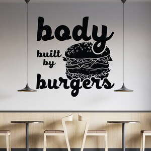 Burger Wall Decal Burger Wall Sticker Burger Wall Art Fast Food Wall ...