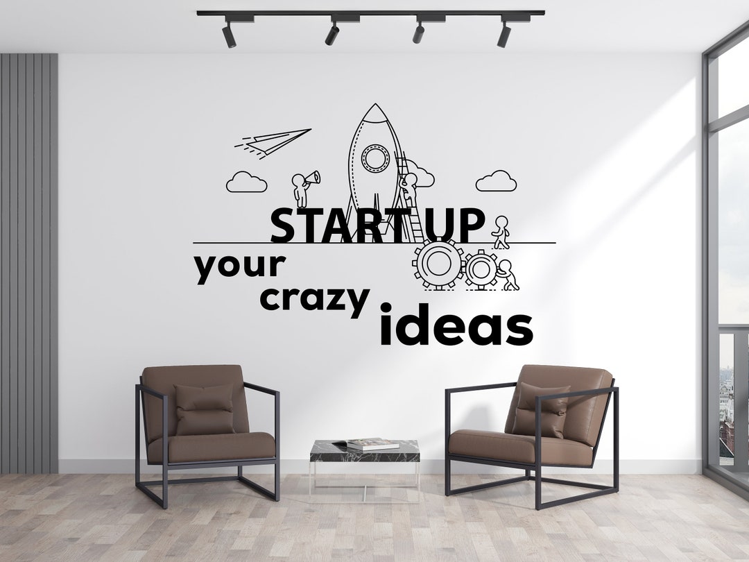 Start up Wall Decal,office Wall Art,team Work Quote,wall Sticker,vinyl ...