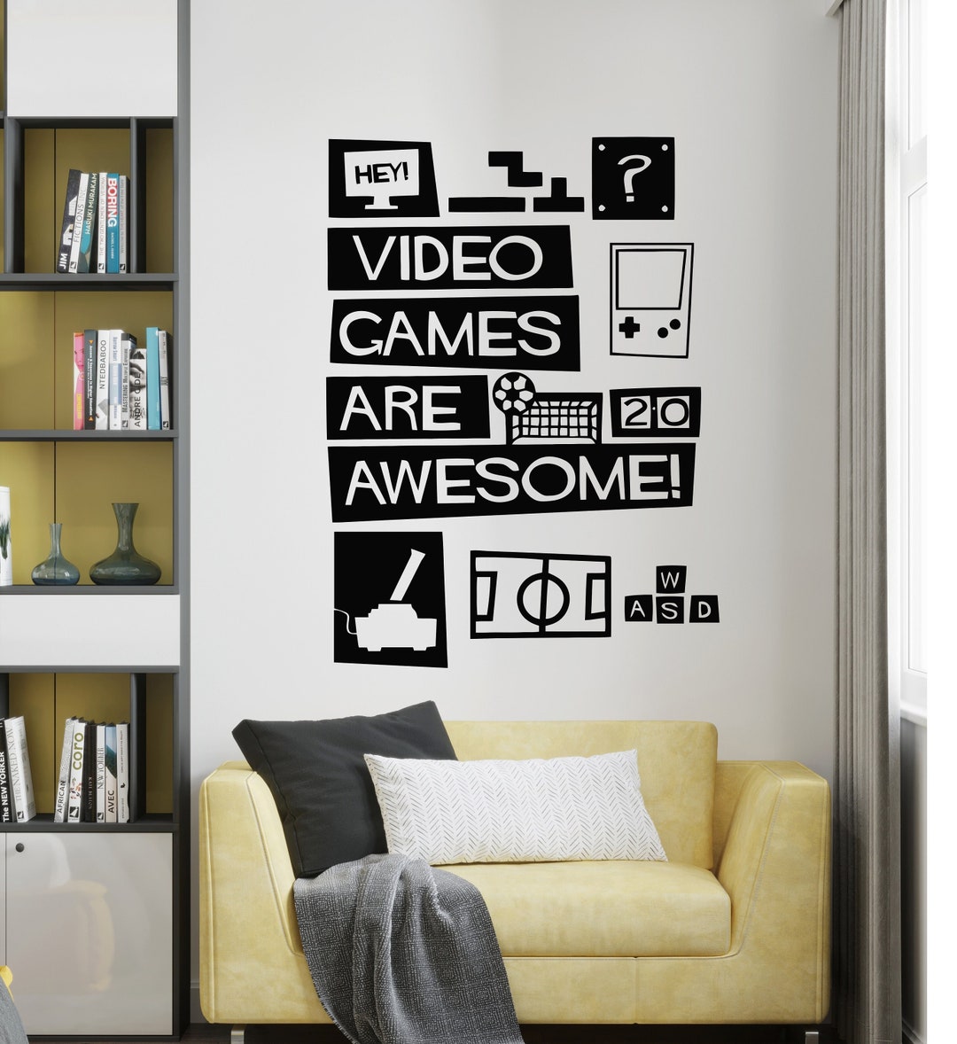 Game Zone Wall Decal,game Wall Art,best Gamer Wall Sticker,vinyl Letter ...