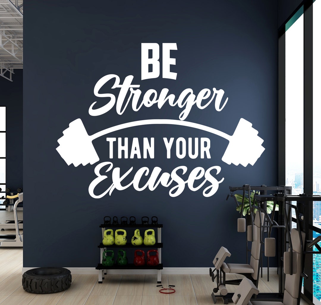 Gym Quotes Wall Decal,gym Wall Decal,gym Wall Art,fitness Wall Quotes ...