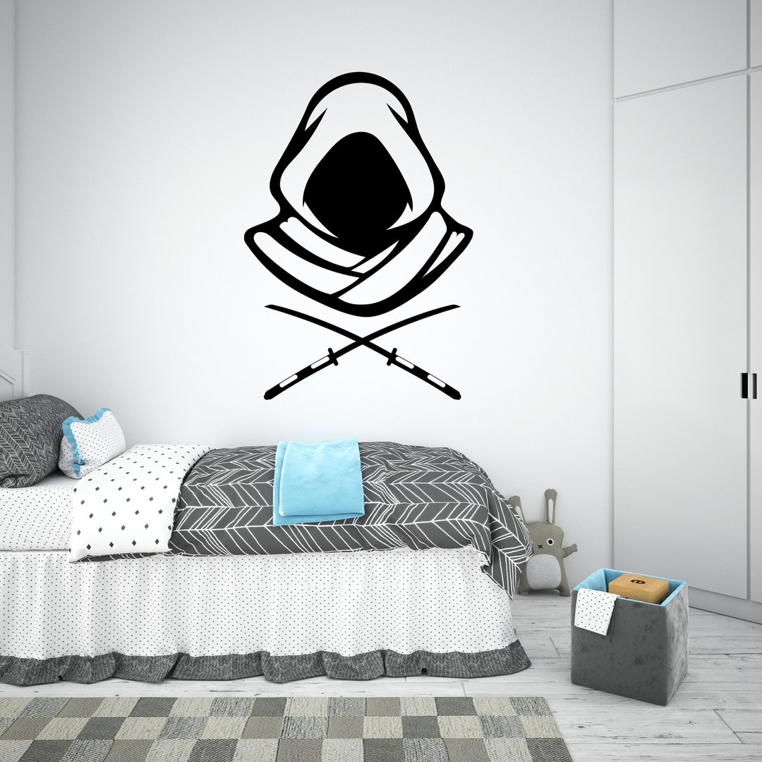 Ninja Wall Decal,ninja Wall Art,knife Wall Sticker,ninja Personalized ...