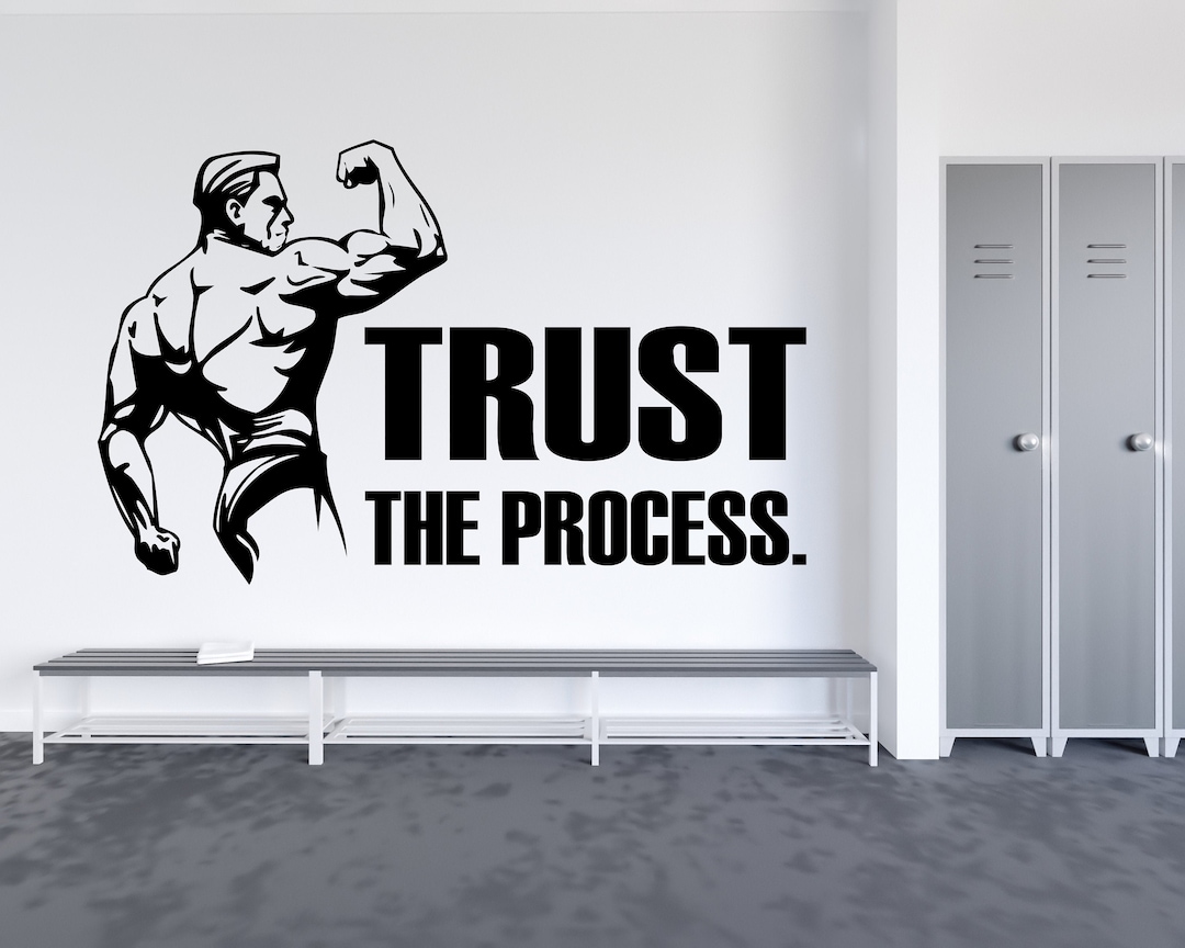 Fitness Quotes-trust the Process- Workout Power- Art Vinyl- Gym Wall ...