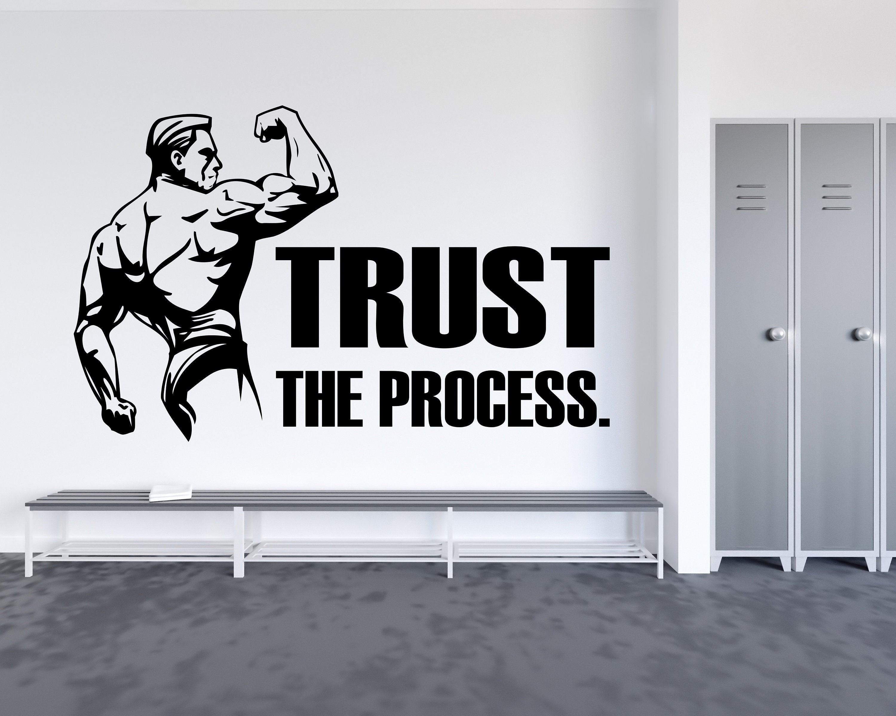 Fitness Quotes-Trust The Process Workout Power Art Vinyl | Etsy