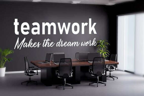 Teamwork Wall DecalOffice Wall ArtTeamwork Quote Wall | Etsy