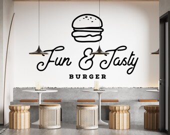 Burger Wall Decal Fast Food Wall Sticker Burger Wall Sticker - Etsy