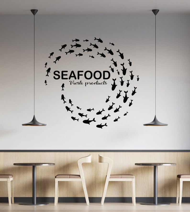 Fish Store Wall Decalseafood Wall Stickerfish Restaurant - Etsy