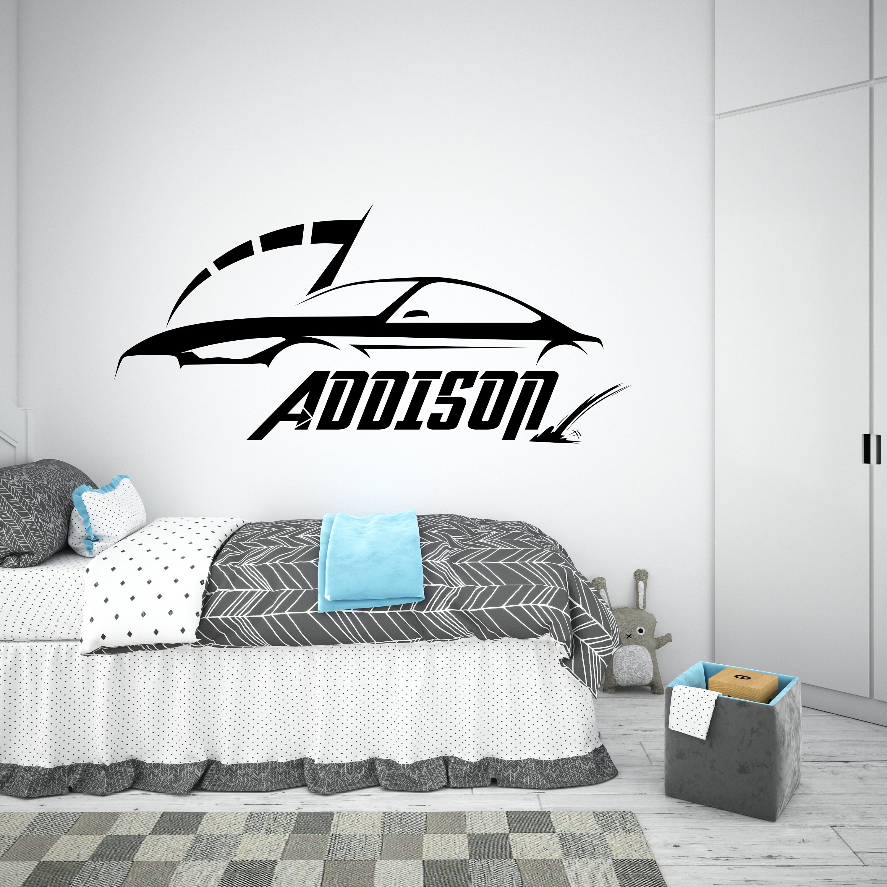 Personalized Wall Decalracing Car Decalcar Wall Decalkids - Etsy UK