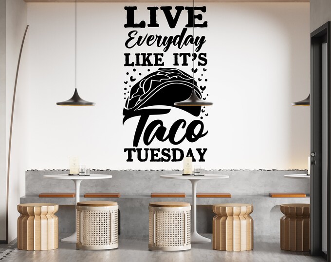 Tacos Wall Decal Tacos Wall Sticker Tacos Wall Art Fast Food Wall Decal ...