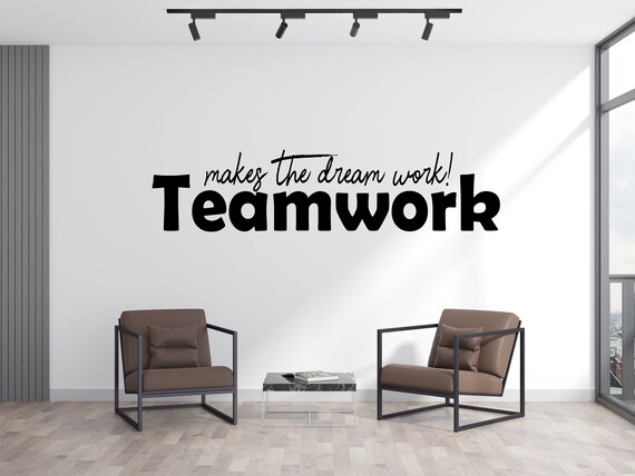 Teamwork Wall Decal Motivation Quotes Decal Office Wall - Etsy