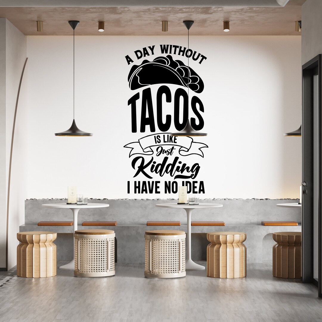 Tacos Wall Decal Tacos Wall Sticker Tacos Wall Art Fast Food Wall Decal ...