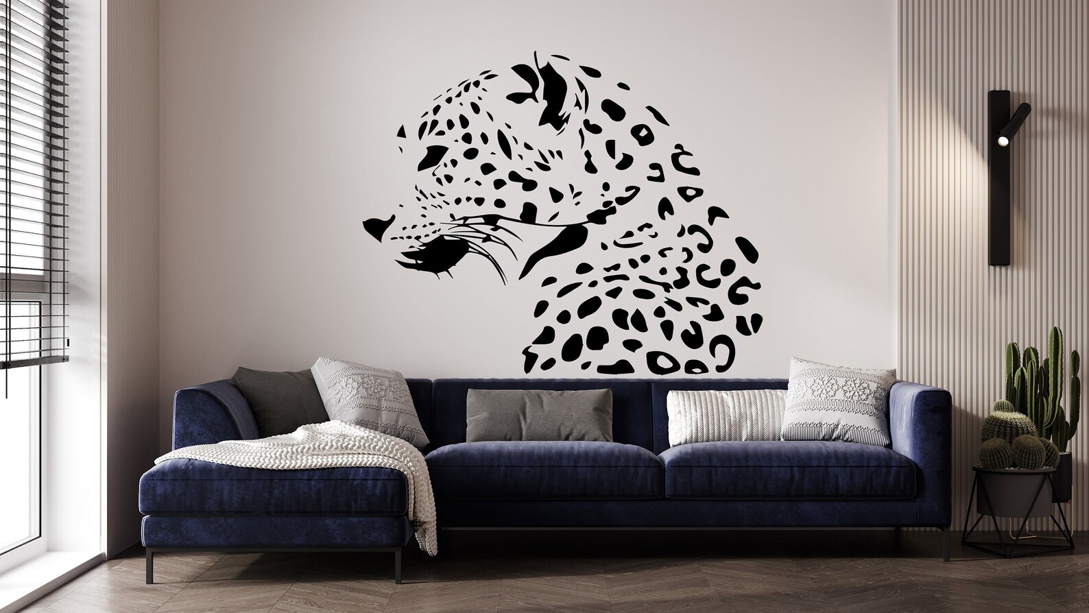 Leopard Wall Decal Leopard Wall Sticker Leopard Wall Art Animal Wall ...