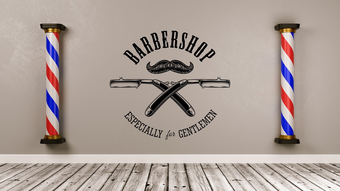 Barber Shop Wall Decal Hair Salon Wall Art Barber Shop Wall | Etsy