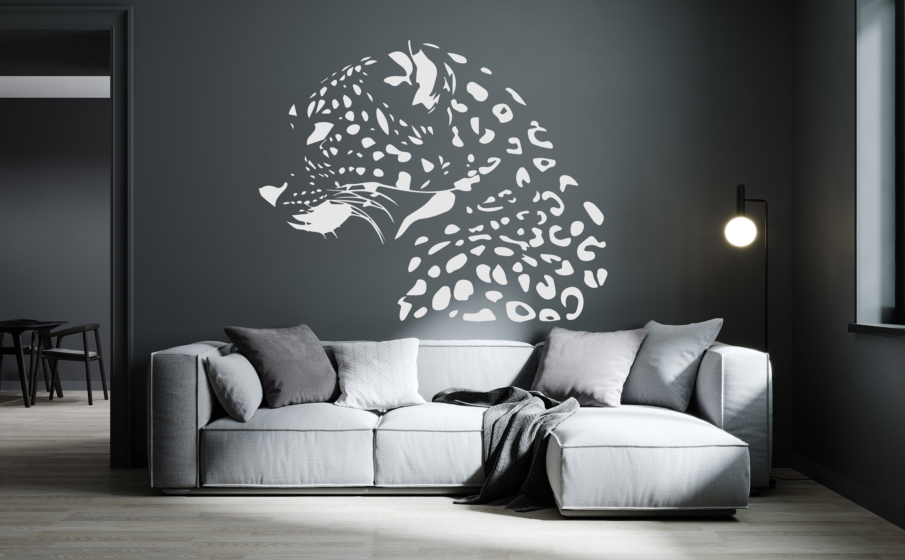 Leopard Wall Decal Leopard Wall Sticker Leopard Wall Art Animal Wall ...