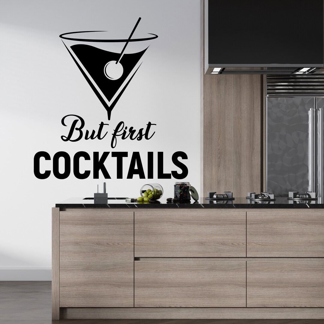 Cocktail Wall Decal Cocktail Wall Sticker Cocktail Wall Art Drinks Wall ...