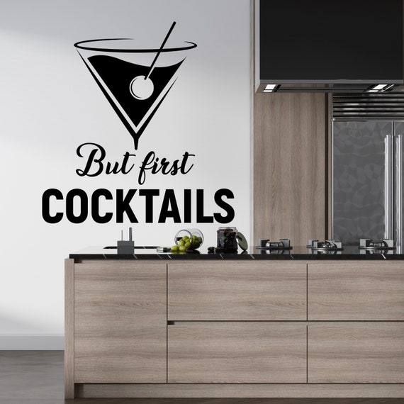 Cocktail Wall Decal Cocktail Wall Sticker Cocktail Wall Art - Etsy