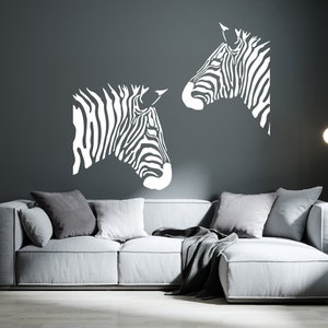 Zebra Wall Decal Zebra Wall Sticker Zebra Wall Sticker Zebra Home Decor ...