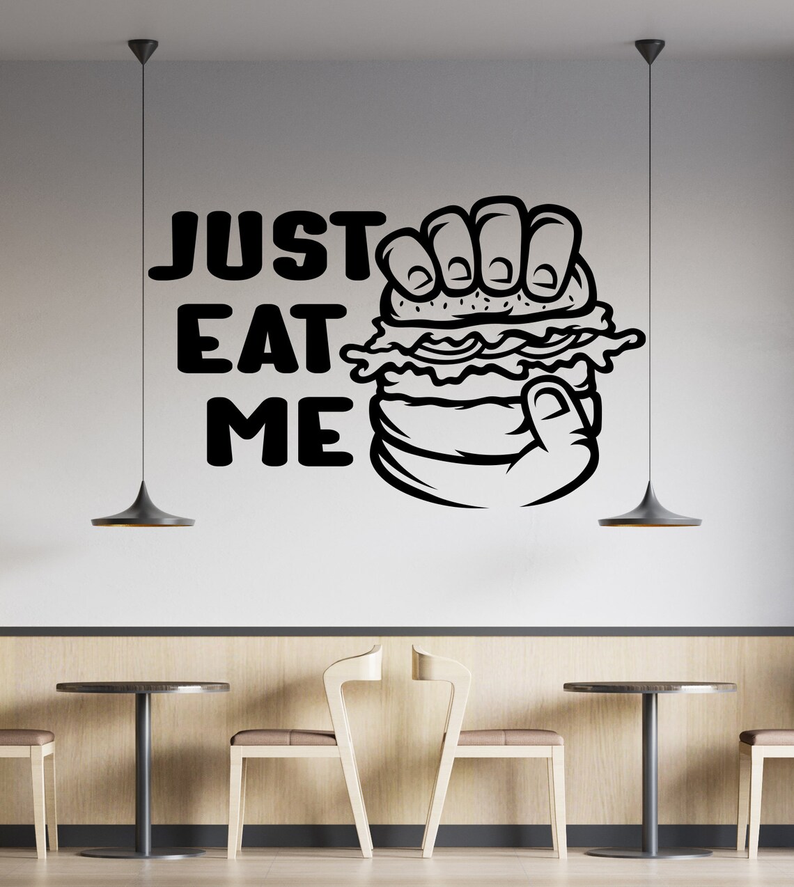 Burger Wall Decal Burger Wall Sticker Burger Wall Art Fast - Etsy