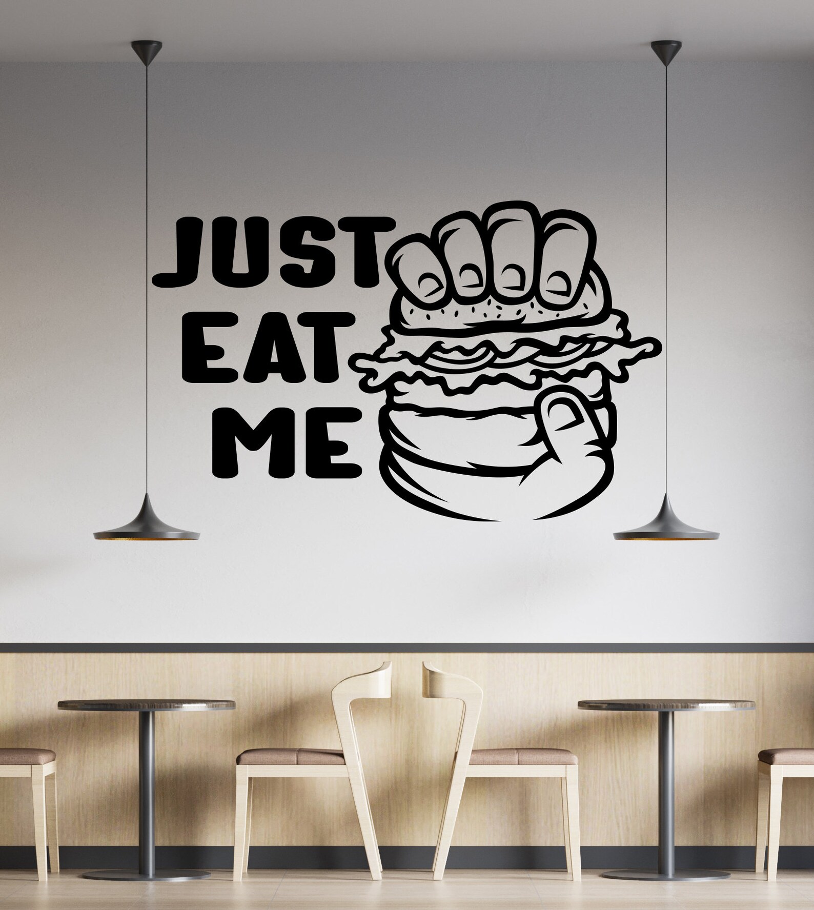 Burger Wall Decal Burger Wall Sticker Burger Wall Art Fast - Etsy