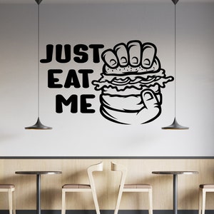 Burger Wall Decal Burger Wall Sticker Burger Wall Art Fast Food Wall ...