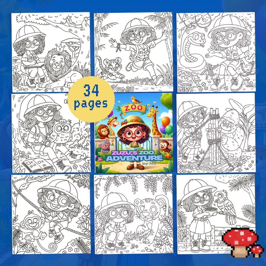 Zuzu's Zoo Adventure | Digital Coloring Book for Kids & Adults ...