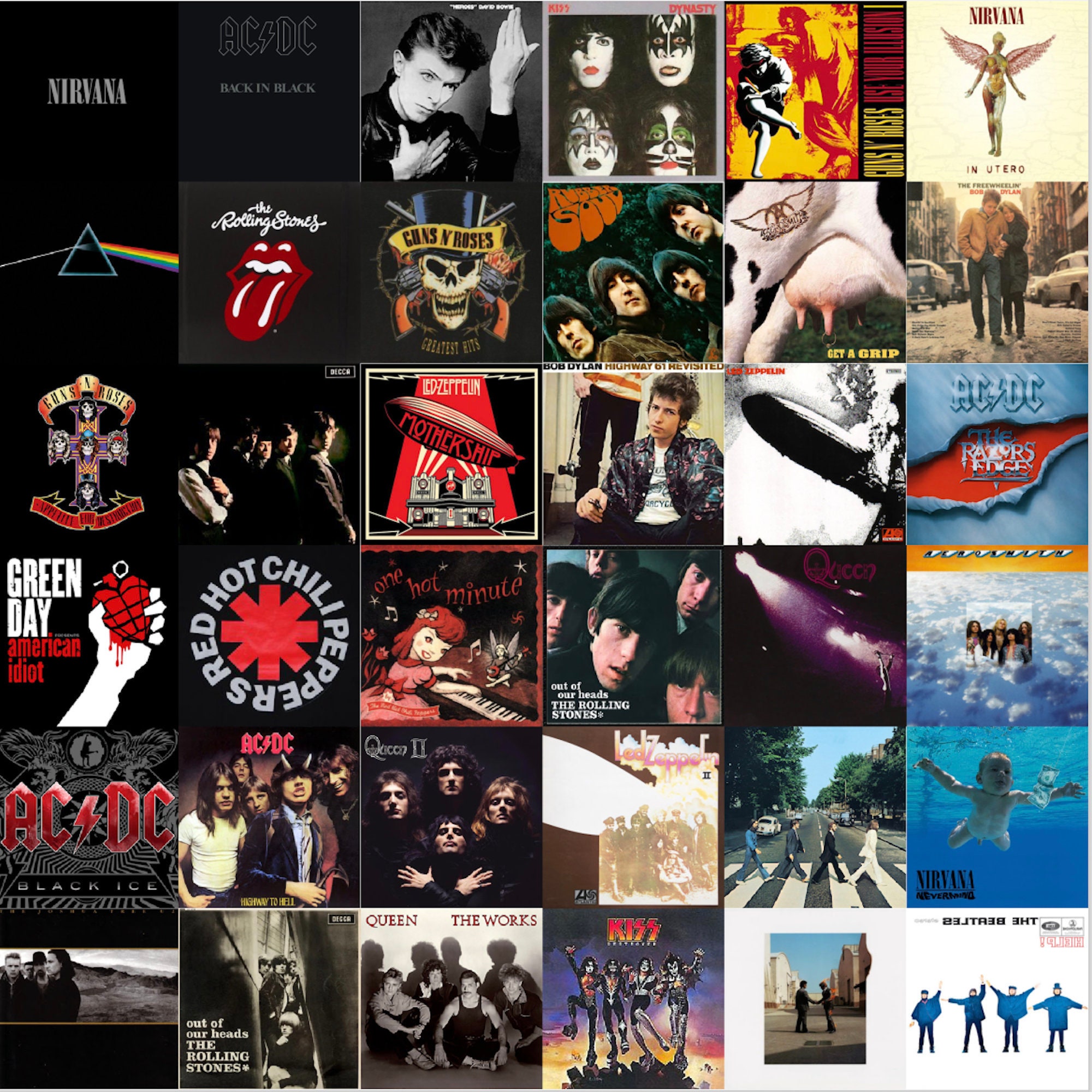 Classic S Rock Album Cover Art Collage Kit Digital Downloads Sexiz Pix