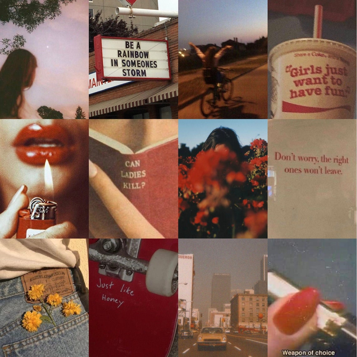 Vintage Retro 80's/90's Nostalgia Aesthetic Wall Collage Kit, Quotes ...
