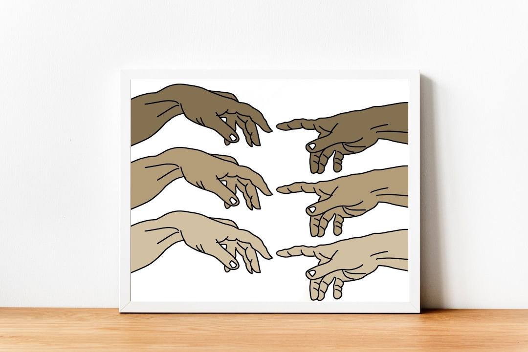 Creation of Adam Digital Illustration, Printable Wall Art, Living Room ...