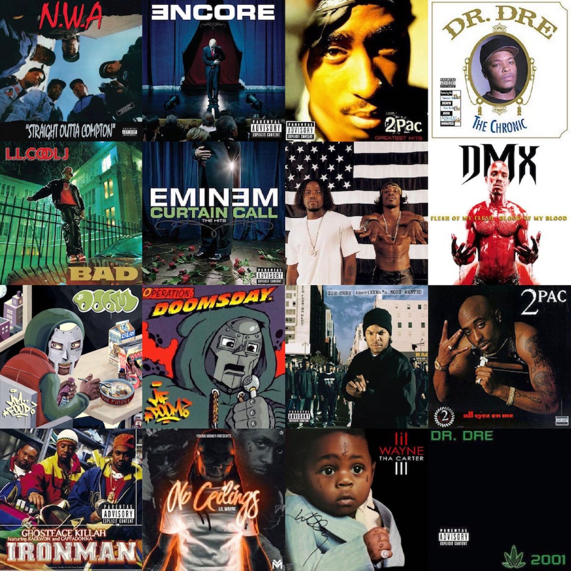 40 Old School 90's Rap/hip-hop Album Cover Wall Collage | Etsy