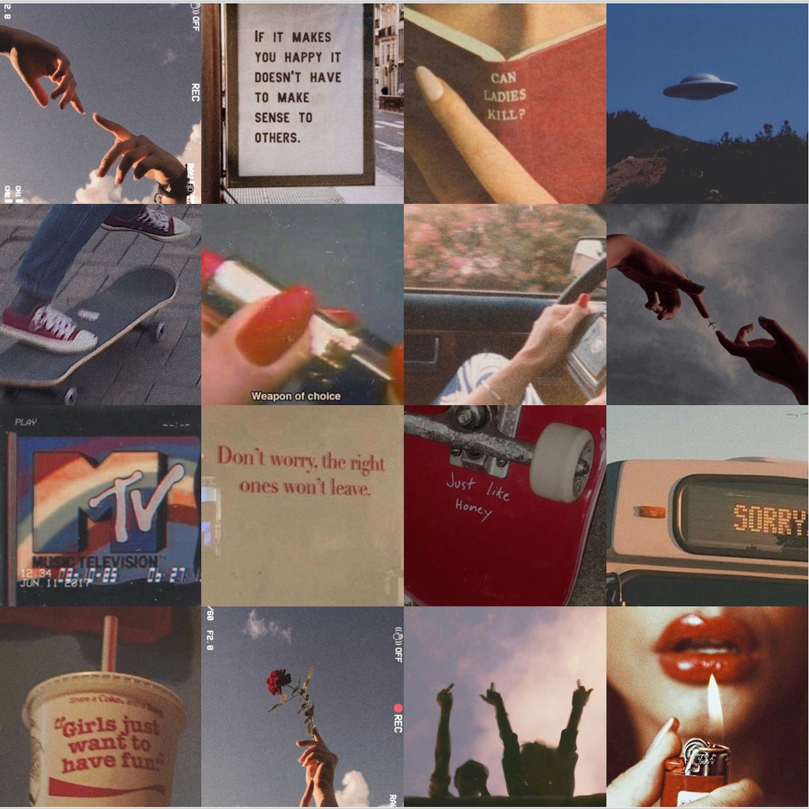 Vintage Retro 80's/90's Nostalgia Aesthetic Wall Collage Kit, Quotes ...