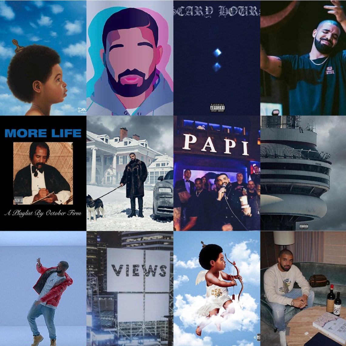 60pcs Drake Wall Collage Digital Drizzy Aesthetic Album Art | Etsy